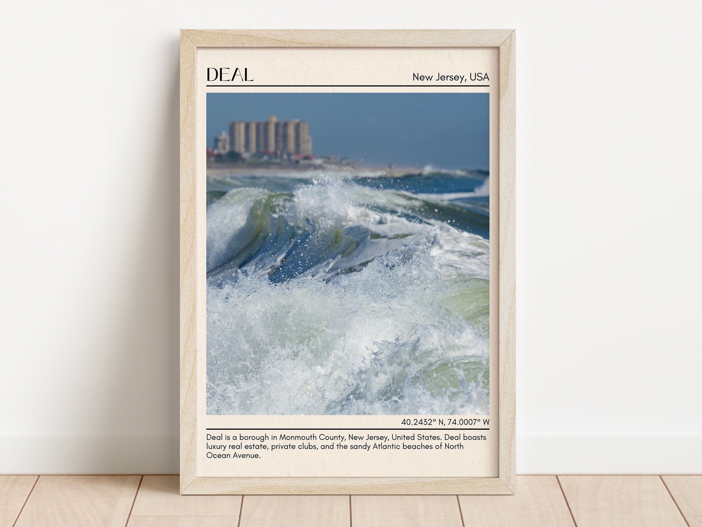 Deal Wall Canvas, Deal Framed Poster Wall Decor, New Jersey, USA ...