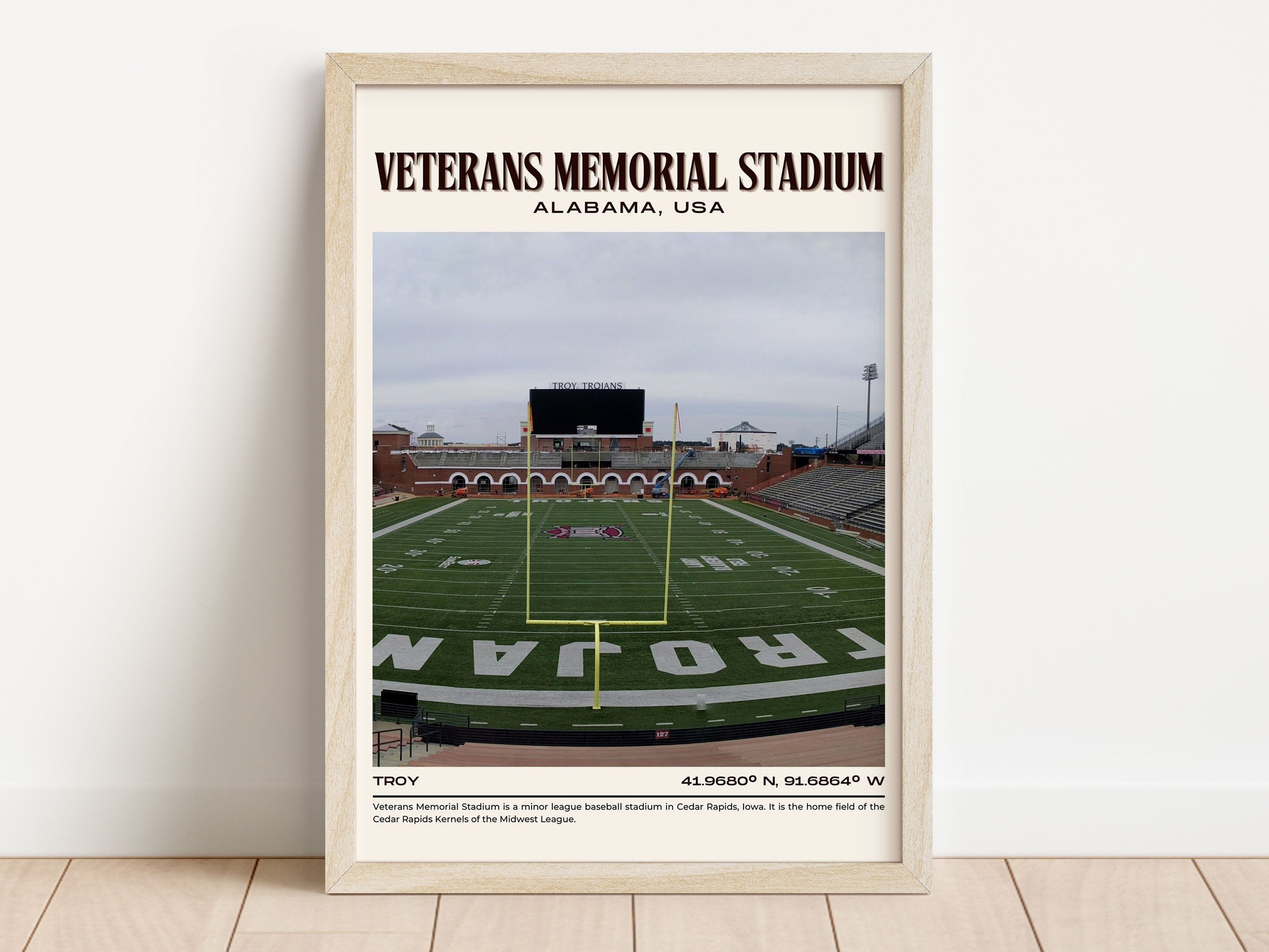 Veterans Memorial,Stadium Football,Veterans Wall art,American Retroart ...