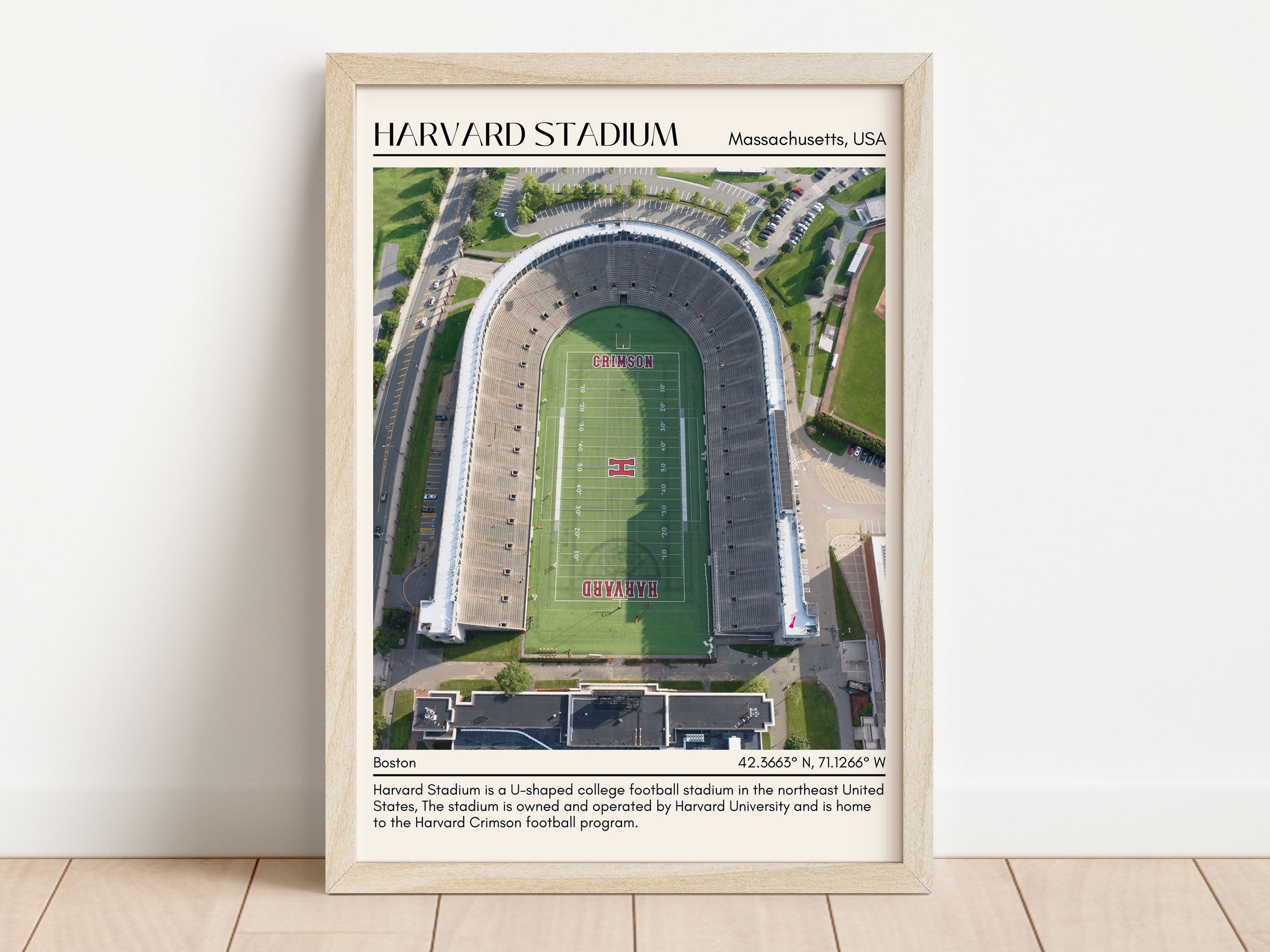 Harvard Stadium Football Minimal Wall Art, Minimal Poster, Sports Gift ...