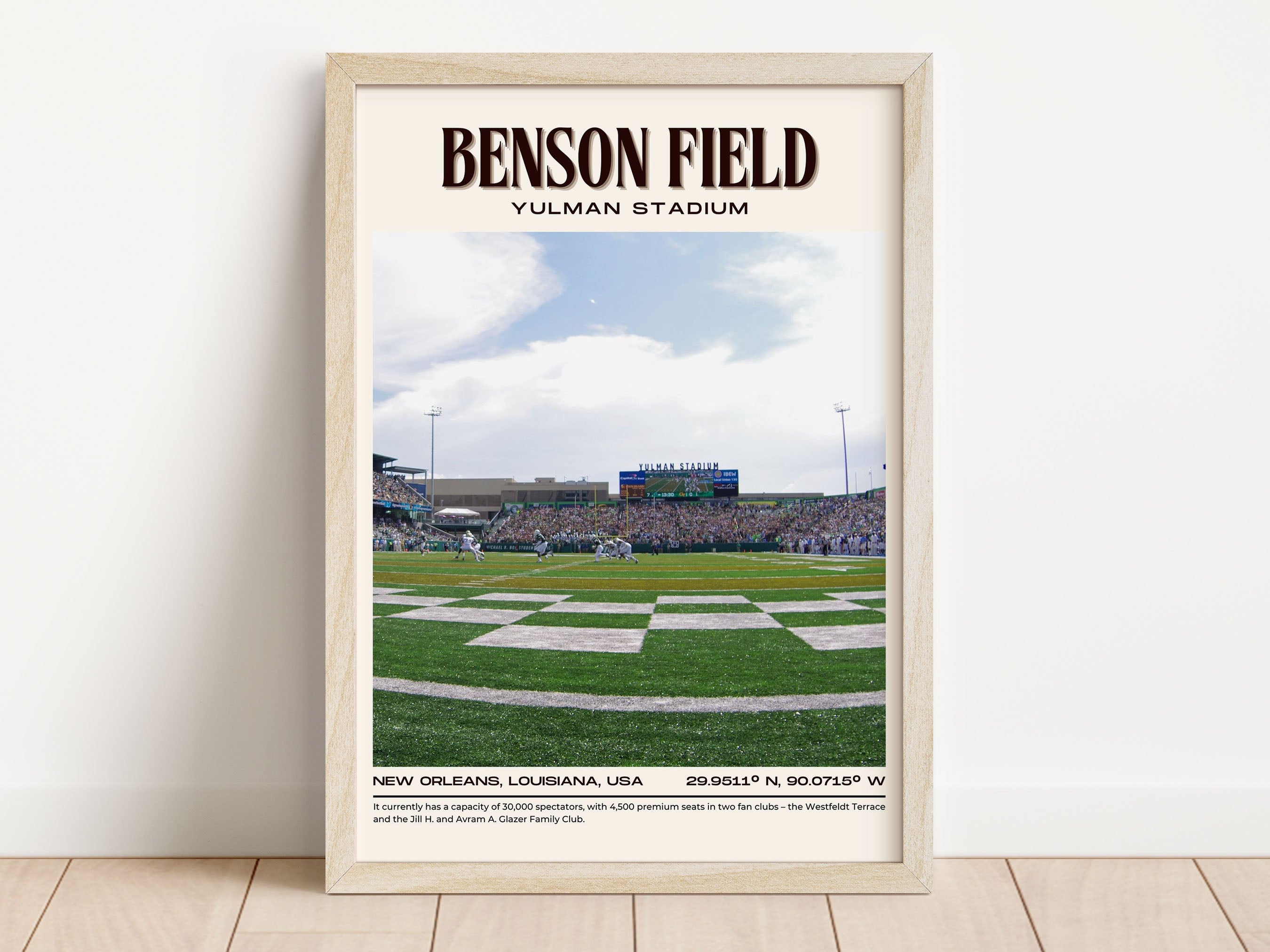 Benson Field,Yulman Stadium,Benson Wall art, Retro Art ,Benson Print ...