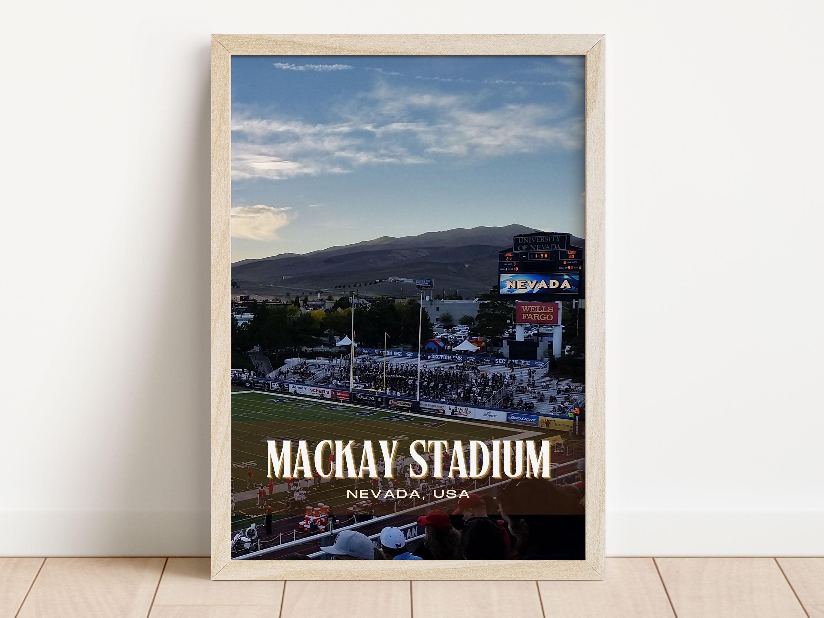 Mackay Stadium,Stadium Poster Art,mid century modern,NFL poster print ...