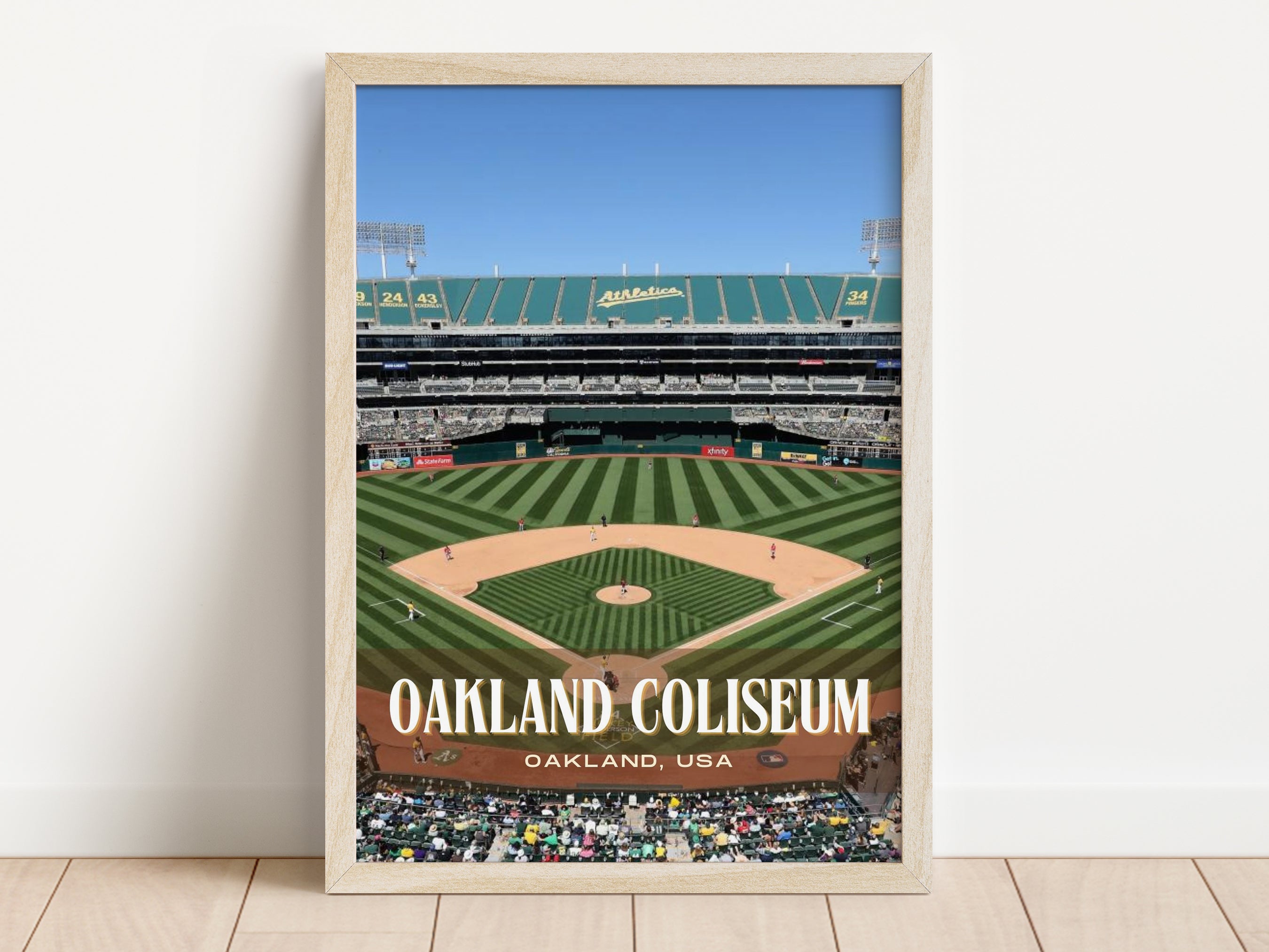 Oakland Athletics Poster, Oakland Coliseum Stadium Print, Baseball – JOYIE