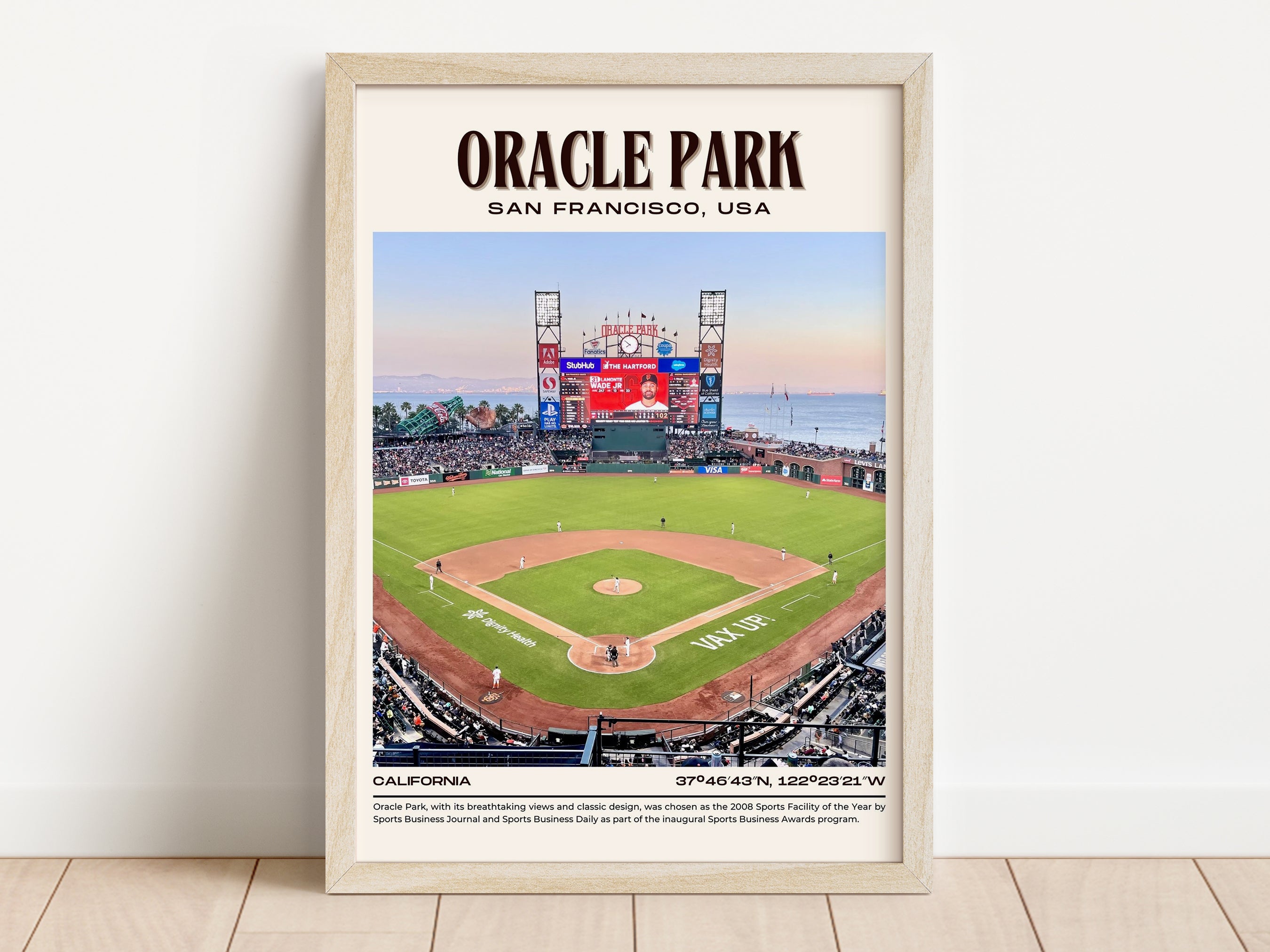 Oracle Park Retro Wall Poster, San Francisco Giants Poster Print, Art ...