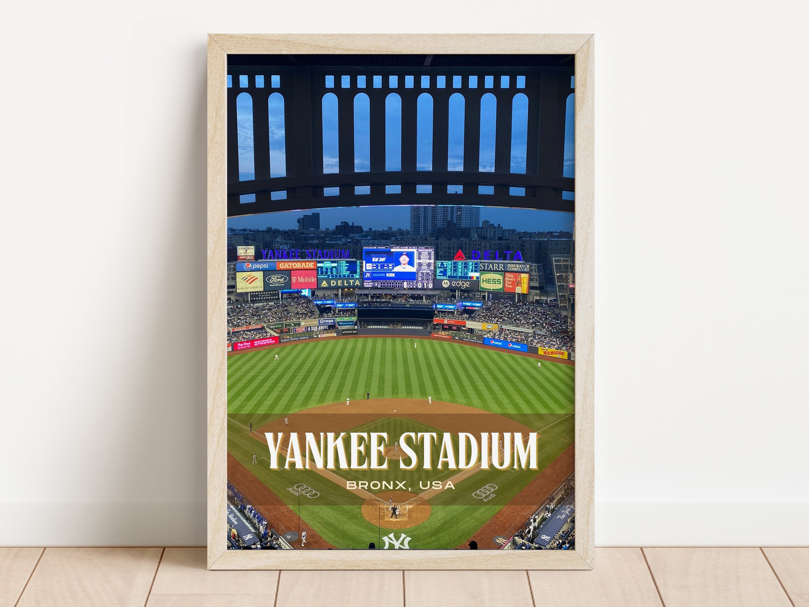 Yankee Stadium Black White Canvas, Yankees Baseball Print, New York – JOYIE