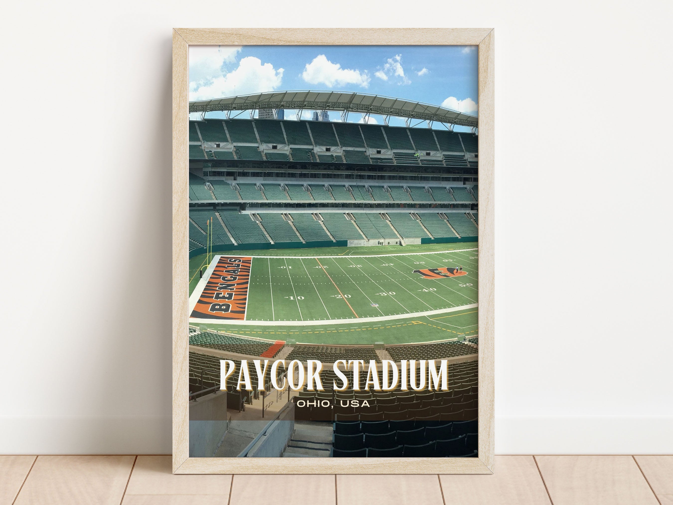 Paycor Stadium Print, Cincinnati Bengals Poster, NFL Art, NFL Stadium ...