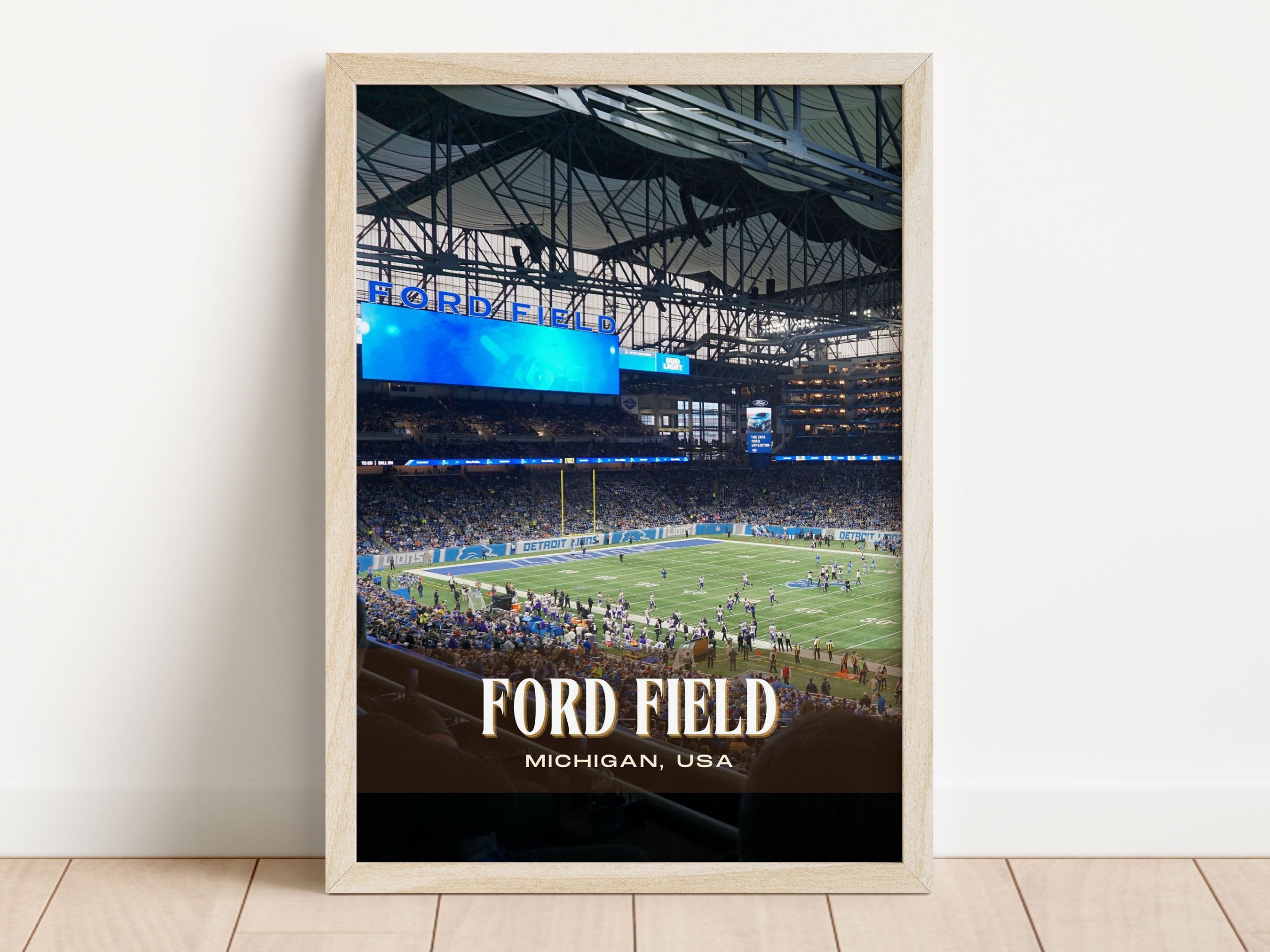 Ford Field Poster, Detroit Lions Poster Print, NFL Stadium Poster – JOYIE