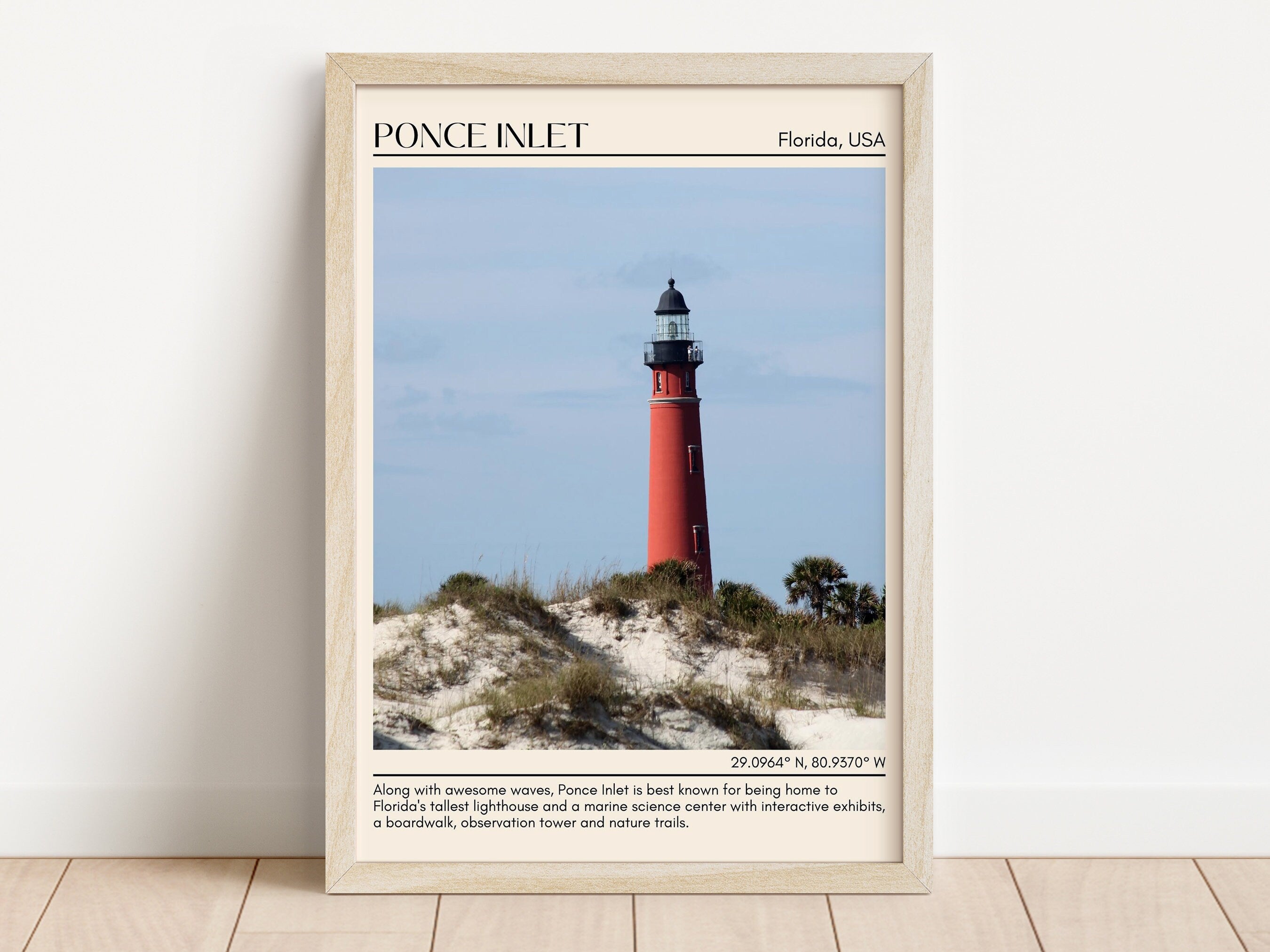 Ponce Inlet Wall Canvas, Ponce Inlet Framed Poster Wall, Florida, USA ...