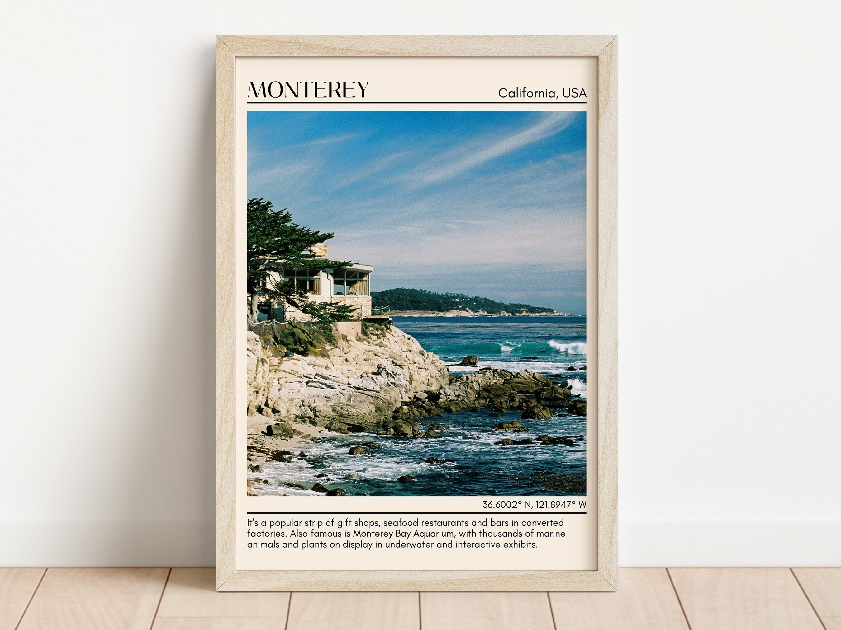 Monterey Wall Art Canvas, Monterey Framed Poster Photo California USA ...