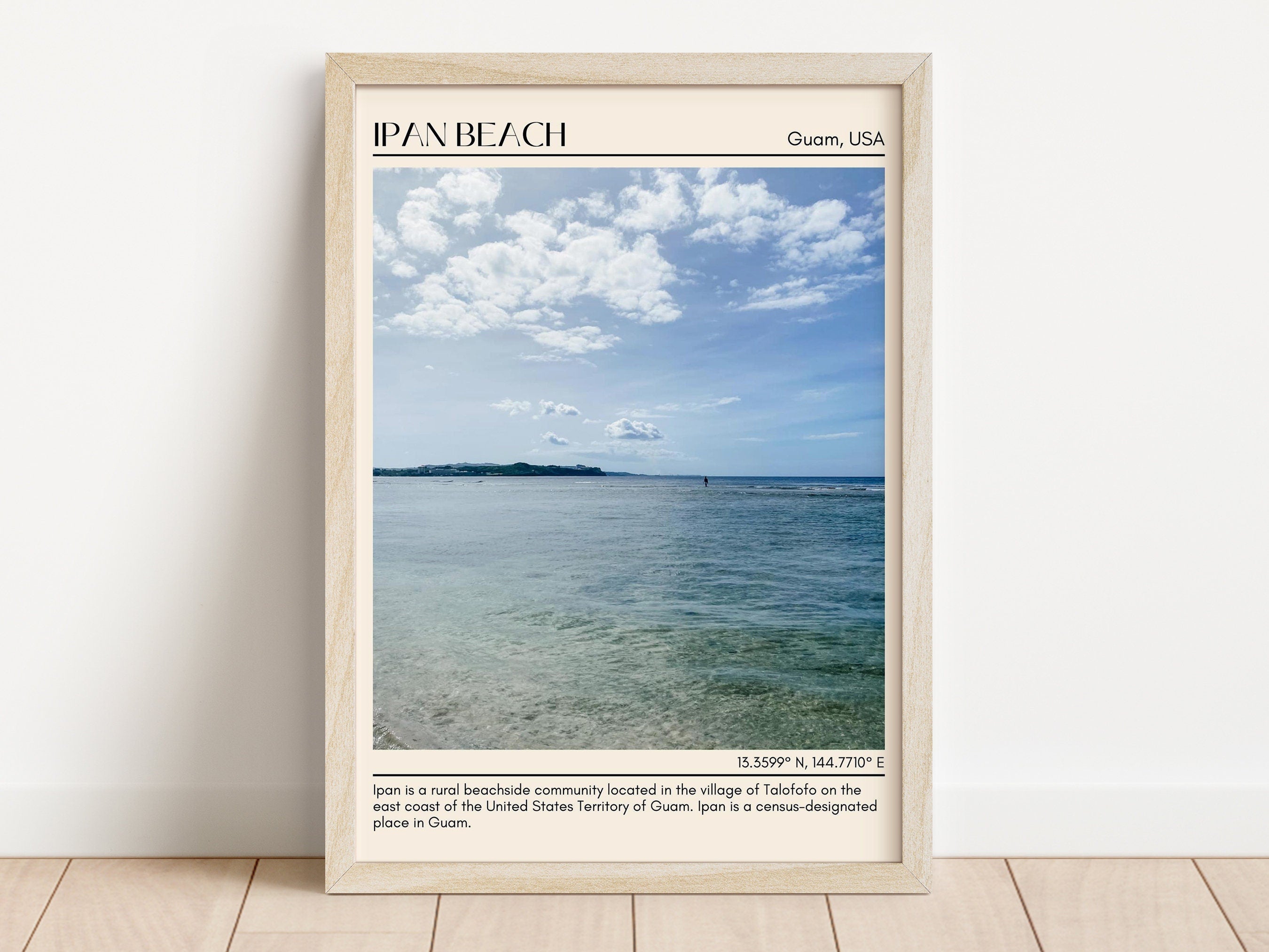 Ipan Beach Wall Canvas, Ipan Beach Framed Poster Wall Decor, Guam, USA ...