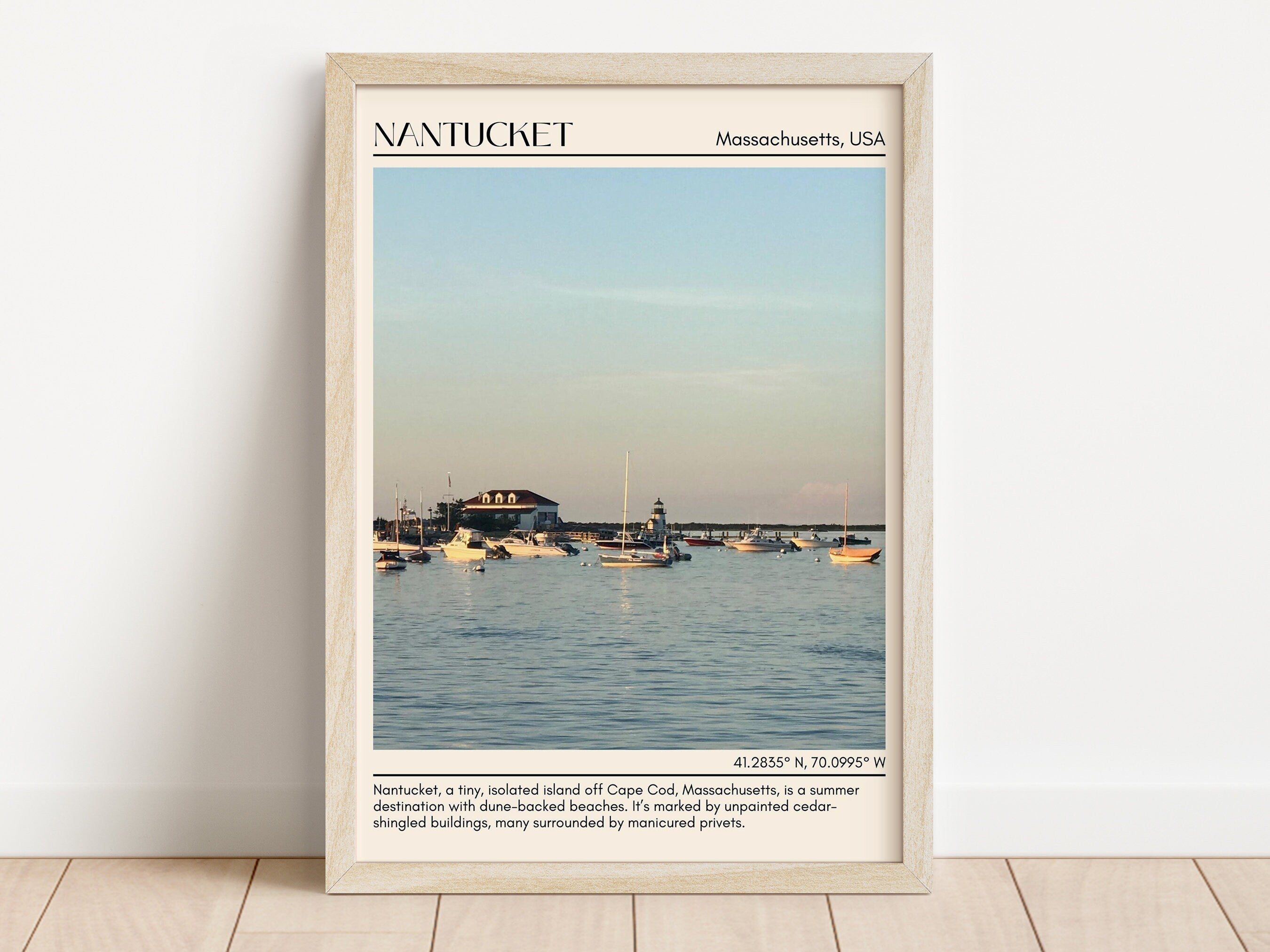 Nantucket Wall Canvas, Nantucket Framed Poster, Massachusett, USA – JOYIE